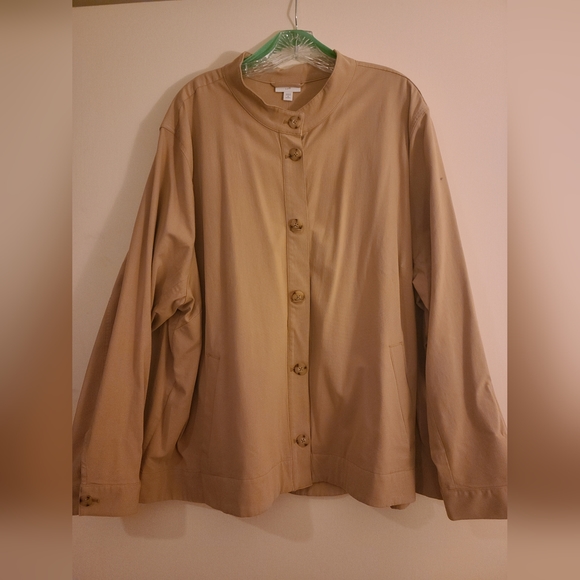 J. Jill | Jackets & Coats | Jjill Pleatedback Canvas Swing Jacket 4x | Poshmark